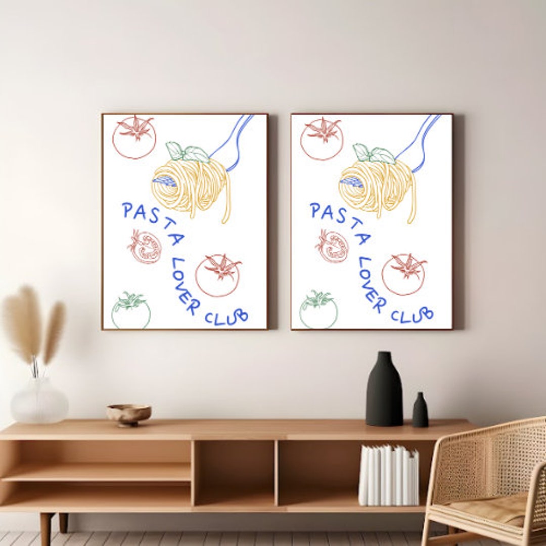 Kitchen Poster, Kitchen Decor, Pasta, Pasta Poster, Cooking Poster ...