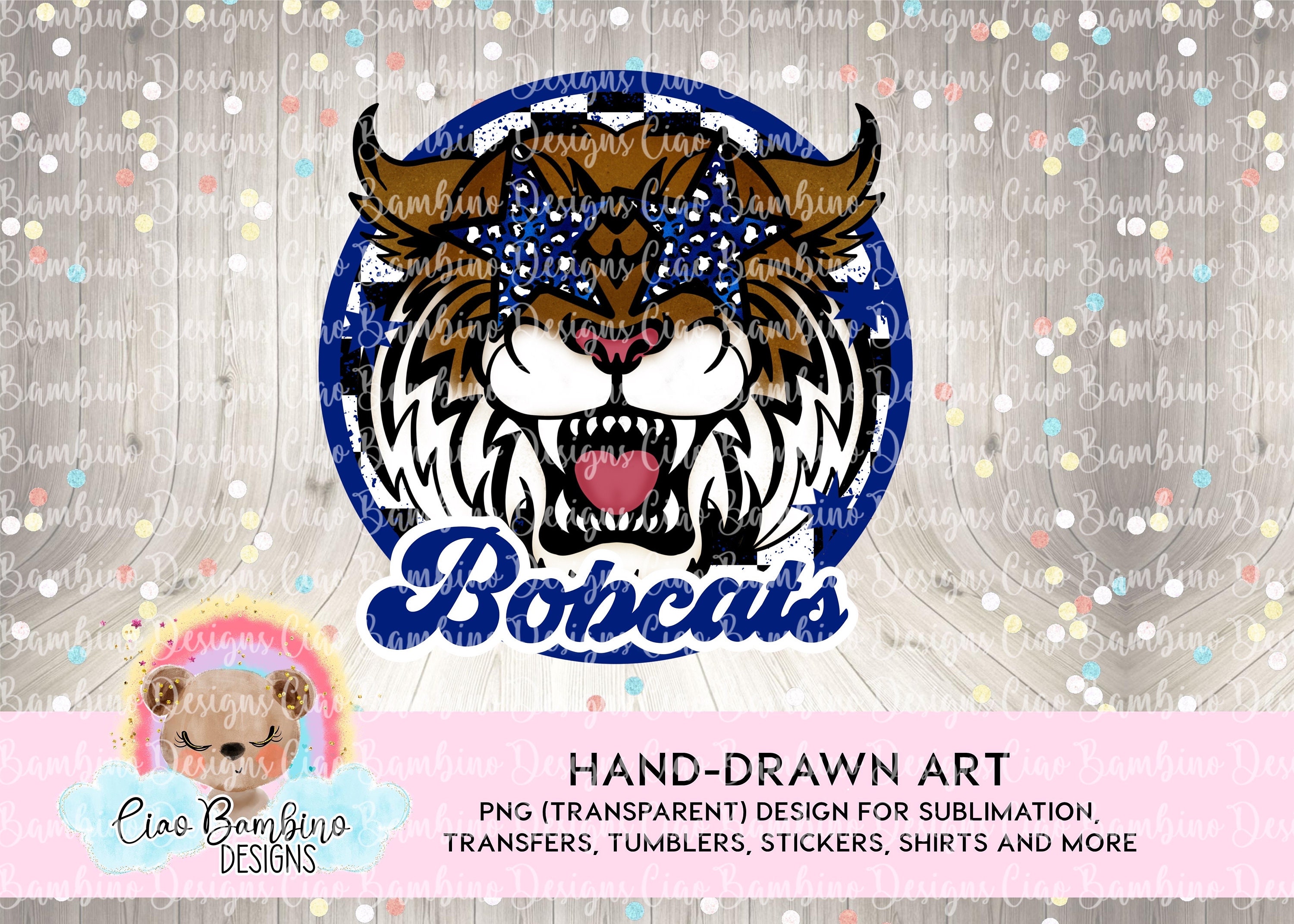 Bobcats Mascot PNG for Sublimation Designs, Stickers, School Spirit ...