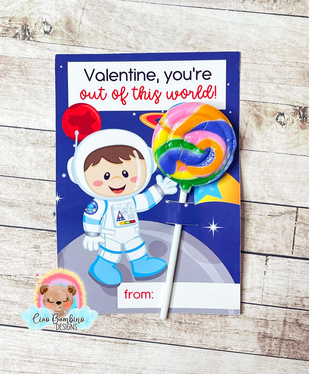 Printable Astronaut Valentine's Day Card / Print Your Own Astronaut Boy ...