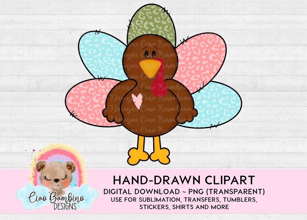 Pastel Leopard Turkey PNG for Sublimation Designs, Shirts, Transfers ...
