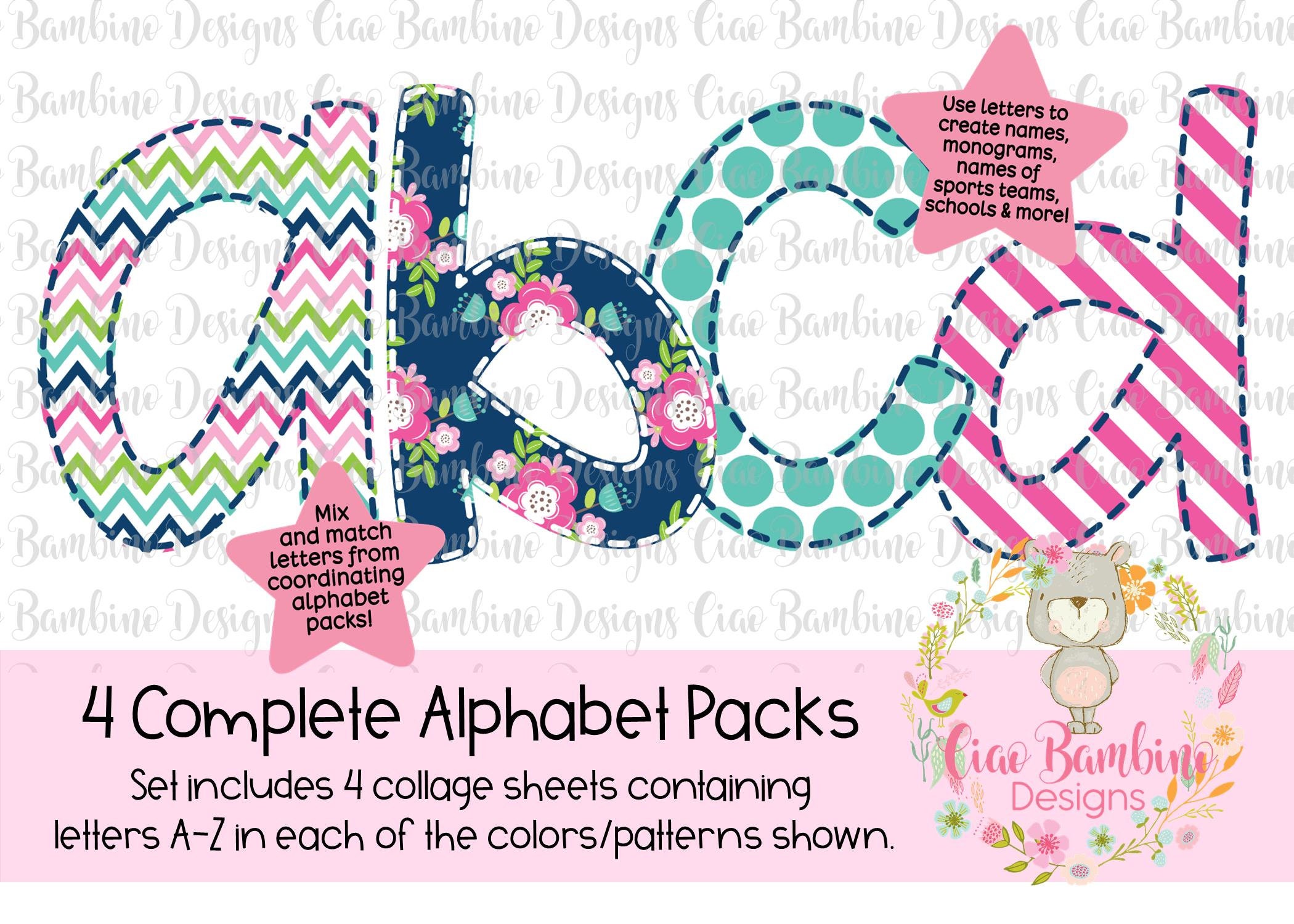 Papercraft Clip Art & Image Files Pink Alphabet Star Alphabet Letters ...