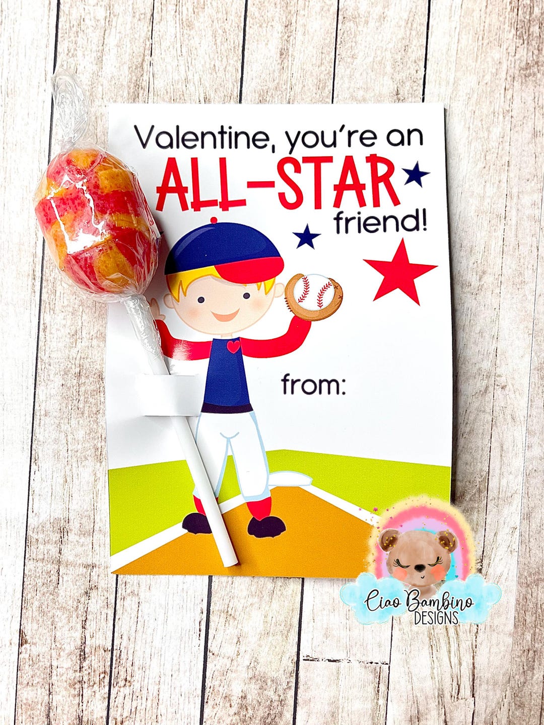 Printable Boys Baseball Valentine's Day Cards Baseball Player Holds ...