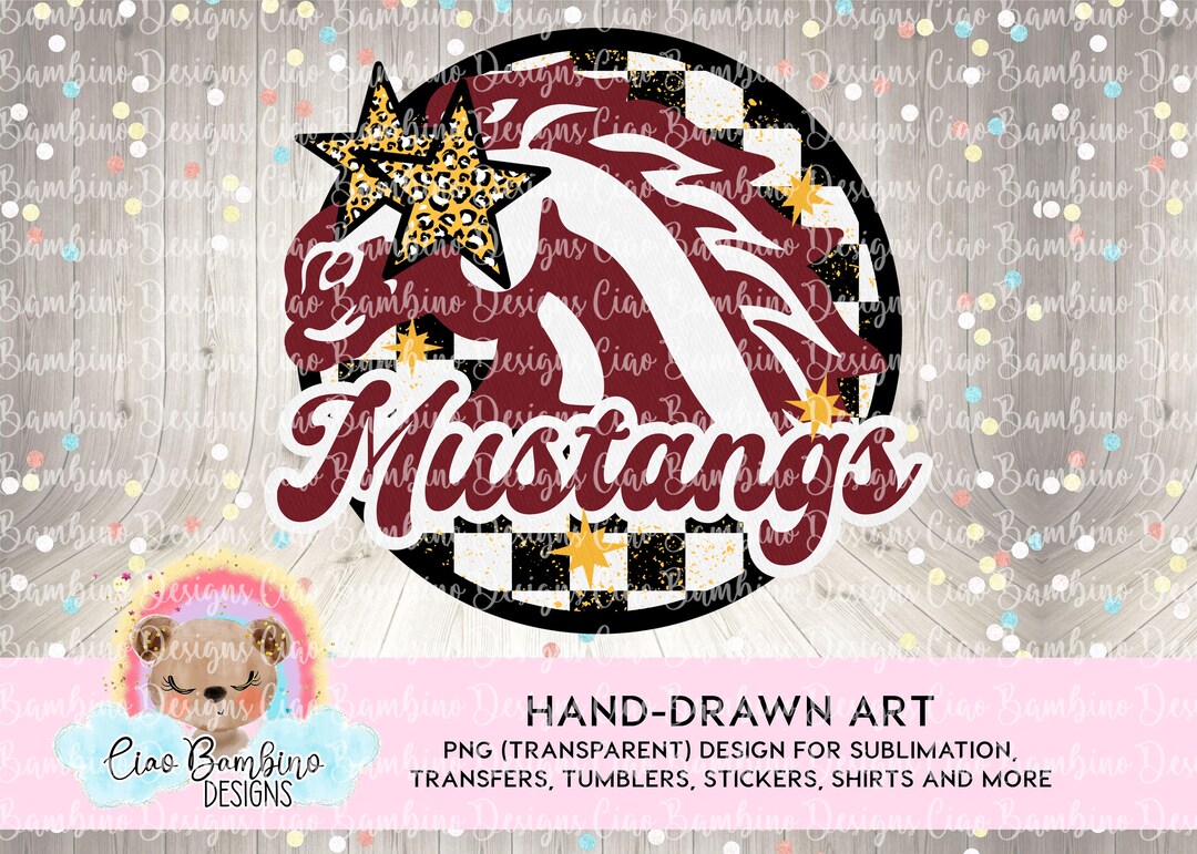 Mustangs Mascot PNG for Sublimation Designs Stickers School - Etsy