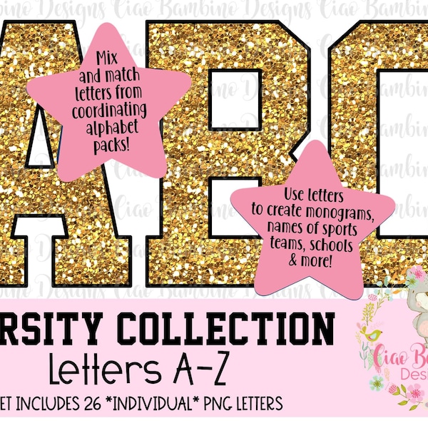 Glitter Letters - Etsy