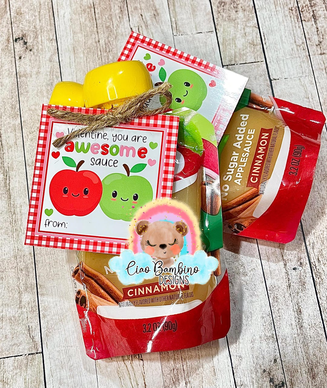 PRINTABLE Applesauce Valentines | Valentine Tags for Applesauce Pouches ...