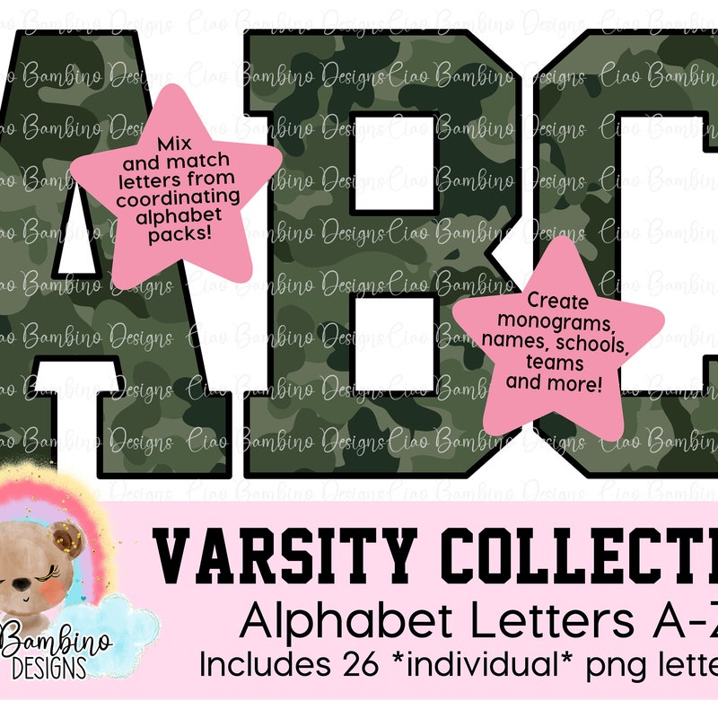 Camo Letters - Etsy