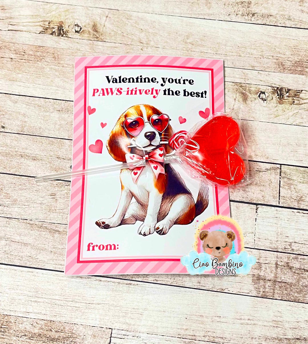 Beagle Valentine's Day Card | Printable Dog Valentines for Pencils ...