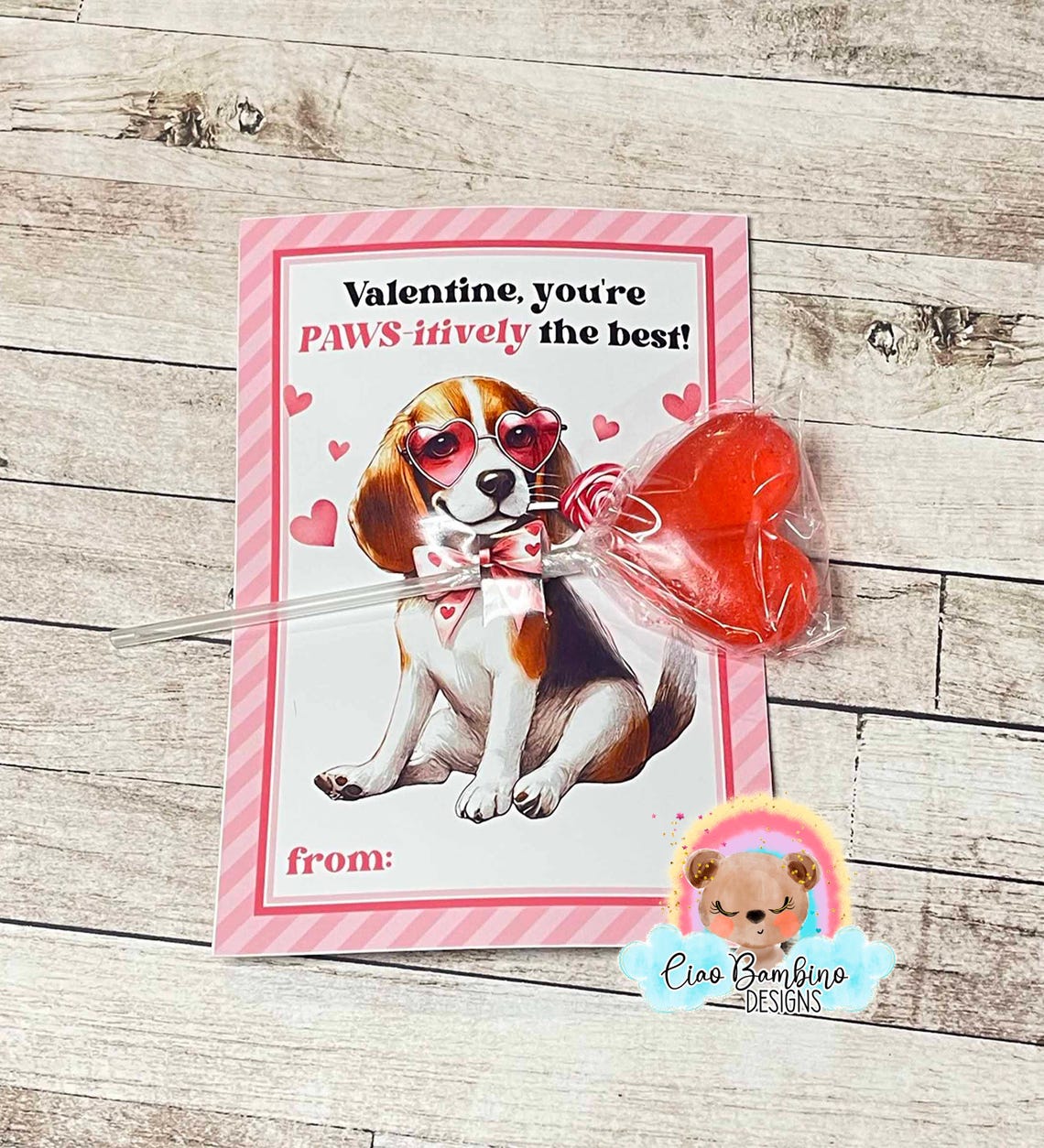 Beagle Valentine's Day Card | Printable Dog Valentines for Pencils ...