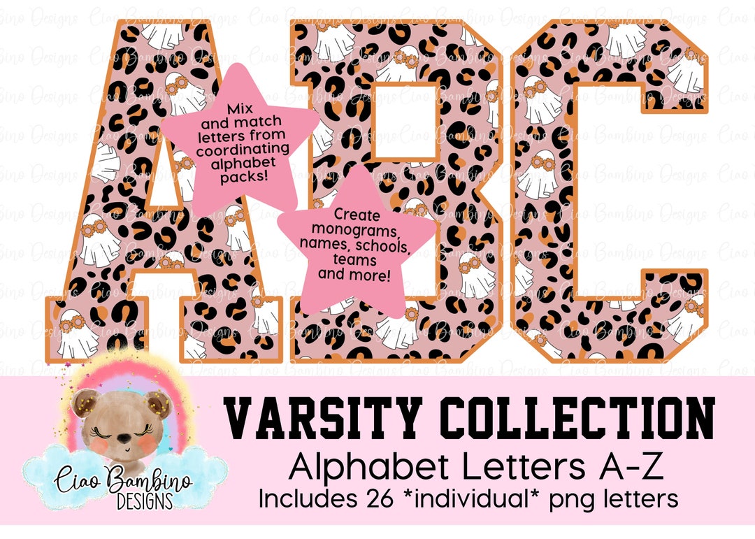 Groovy Ghost Leopard Print Alphabet Pack / Halloween Leopard Print ...