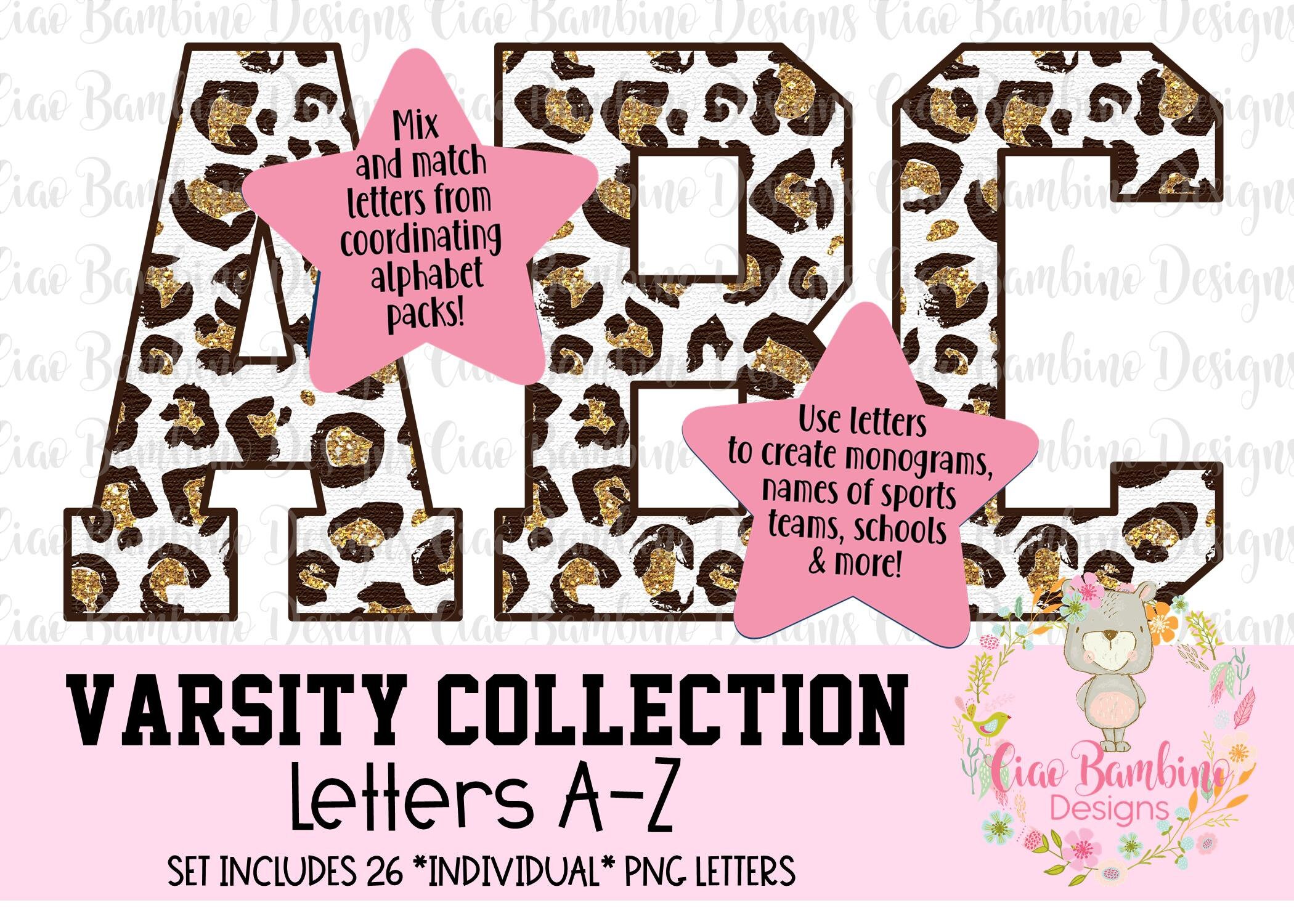 White and Gold Glitter Leopard Alphabet Pack / Leopard Glitter - Etsy