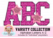Pink Glitter Letters and Numbers, Pink Glitter Alphabet, Pink Glitter ...
