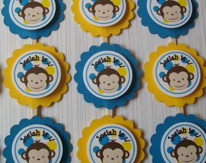 NEW Mod Monkey Cupcake Toppers - Etsy