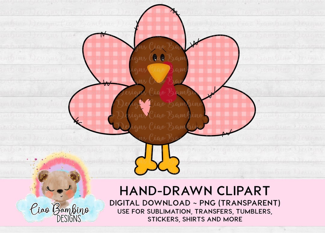 Pink Turkey PNG for Sublimation Designs, Shirts, Transfers, Sticker ...