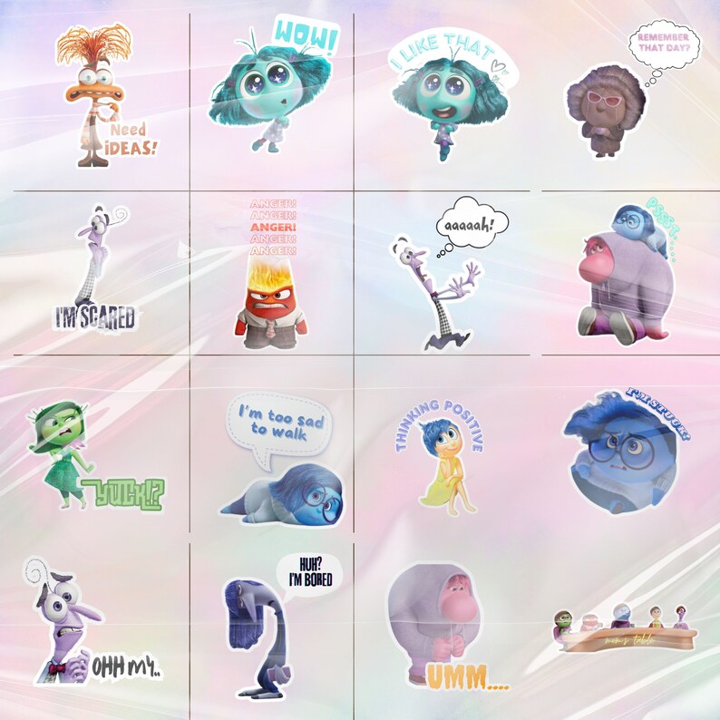Inside Out 2 Digital Clipart Embarrassment Anxiety Envy Ennui Nostalgia ...