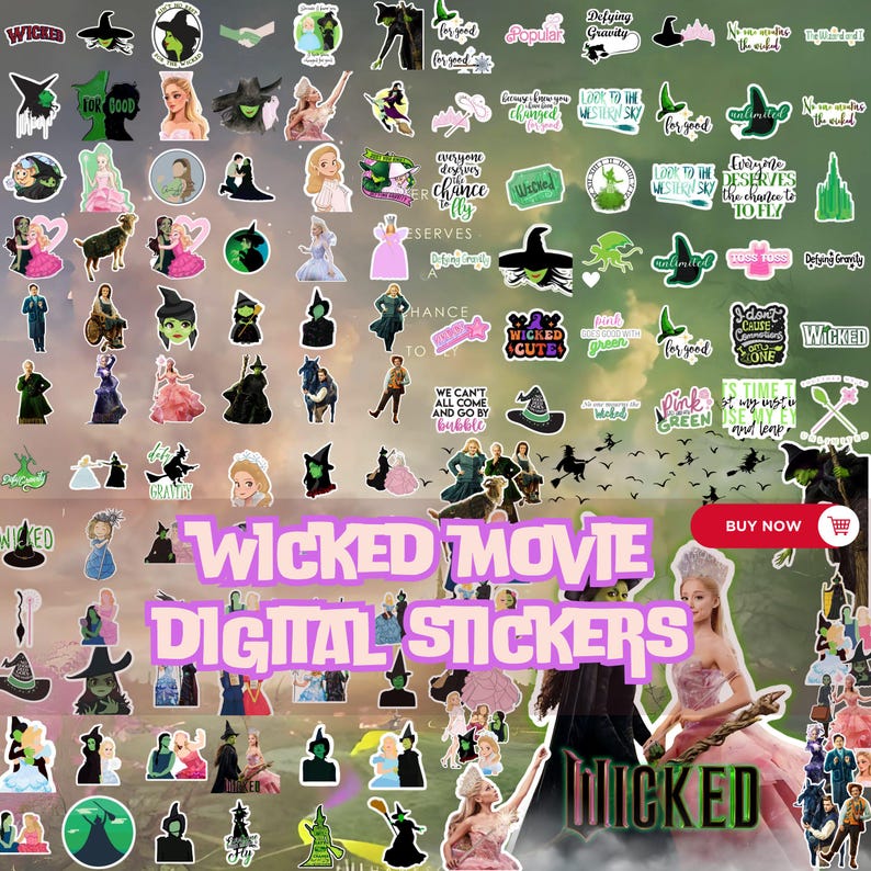Wicked Movie Clipart Bundle Iconic Characters Affordable Printable ...