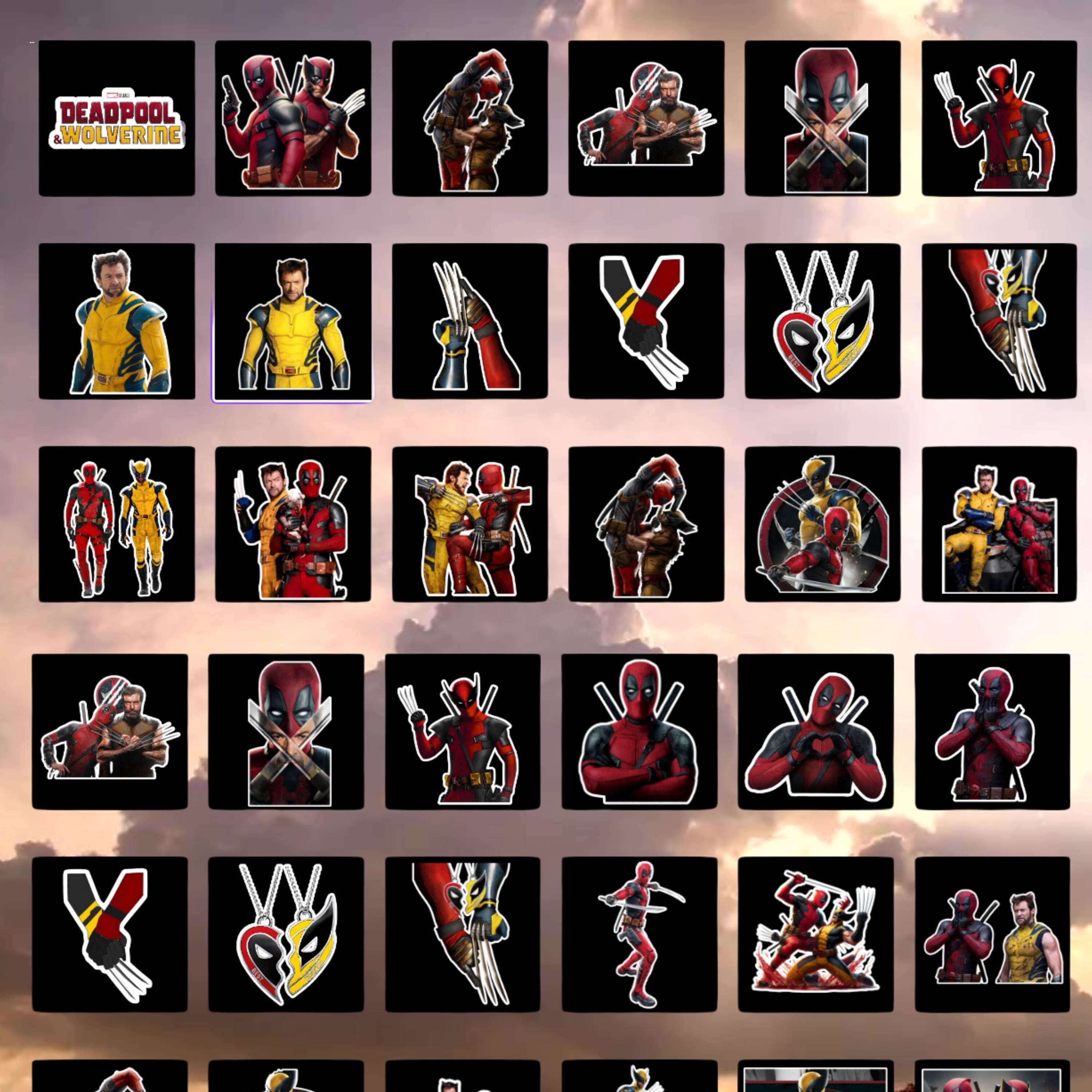 Deadpool Wolverine Sticker Bundle Deadpool Wolverine PNG JPG Digital ...
