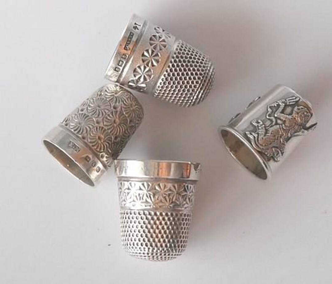 Four Sterling Silver Thimbles - Etsy