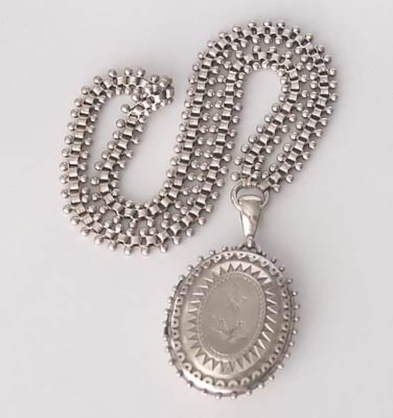 Sterling Silver Locket and Chain - Etsy