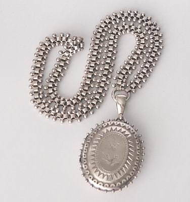 Sterling Silver Locket and Chain - Etsy