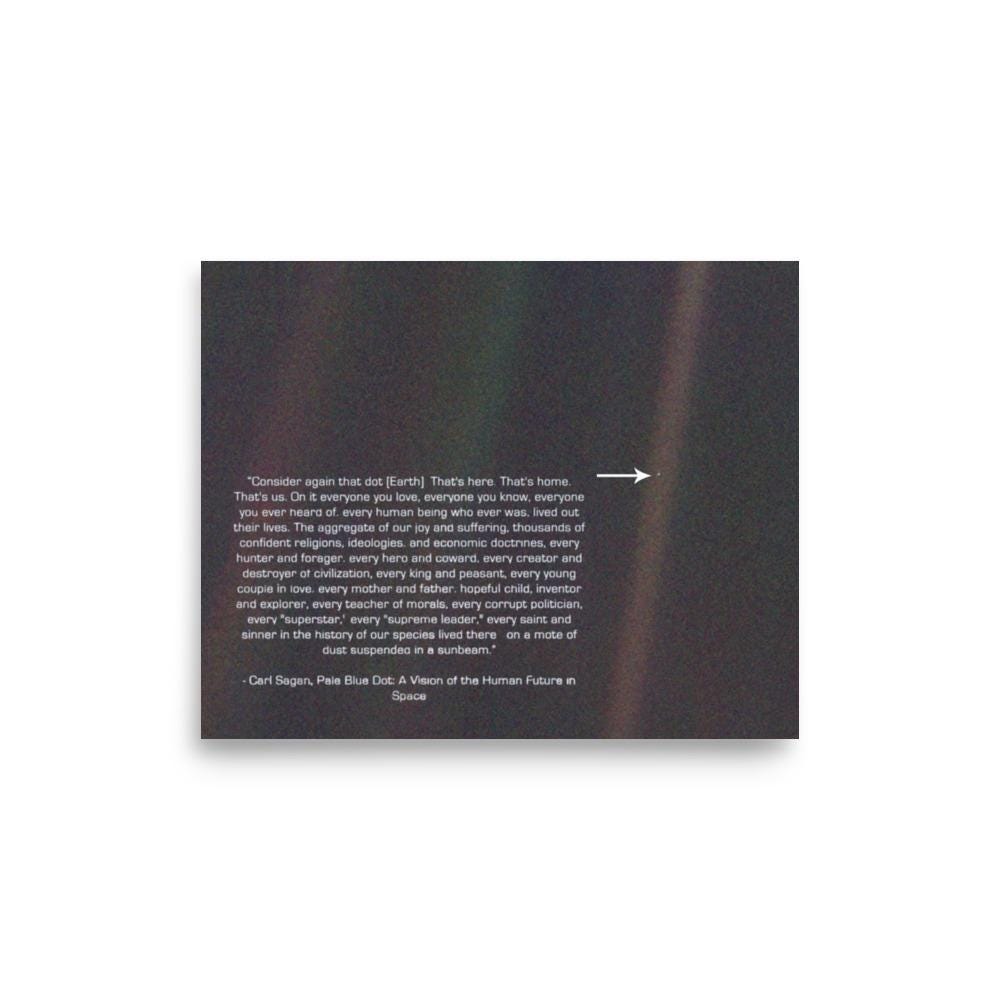 The Pale Blue Dot Print Original Picture, Carl Sagan Quote, Poster ...