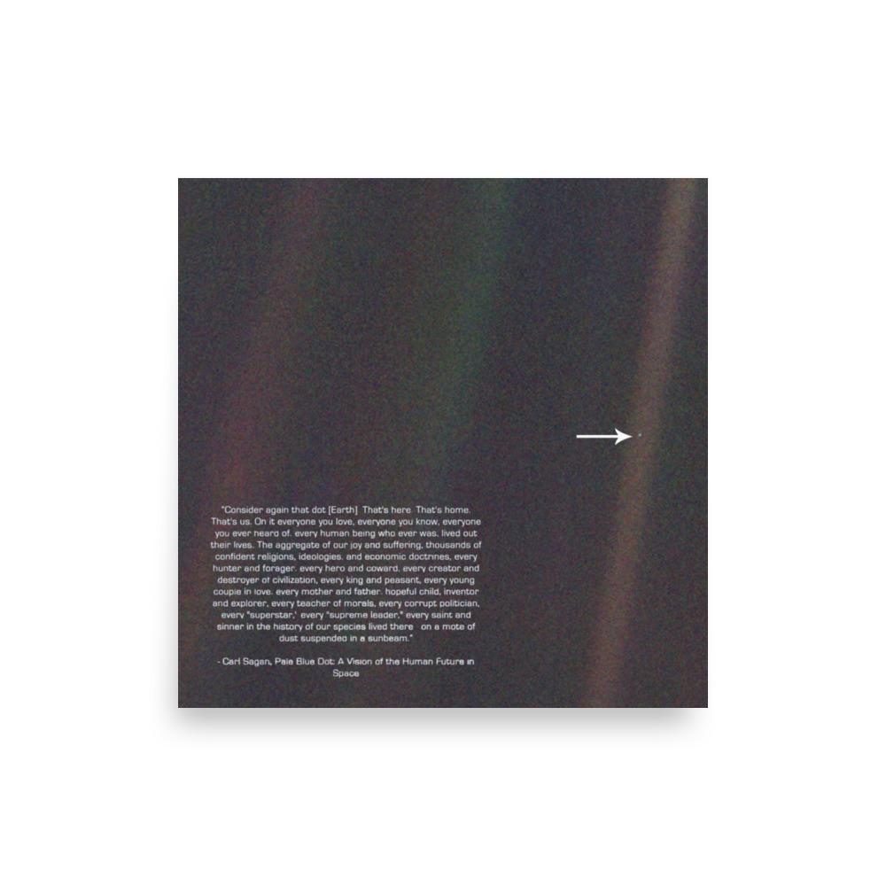 The Pale Blue Dot Print Original Picture, Carl Sagan Quote, Poster ...