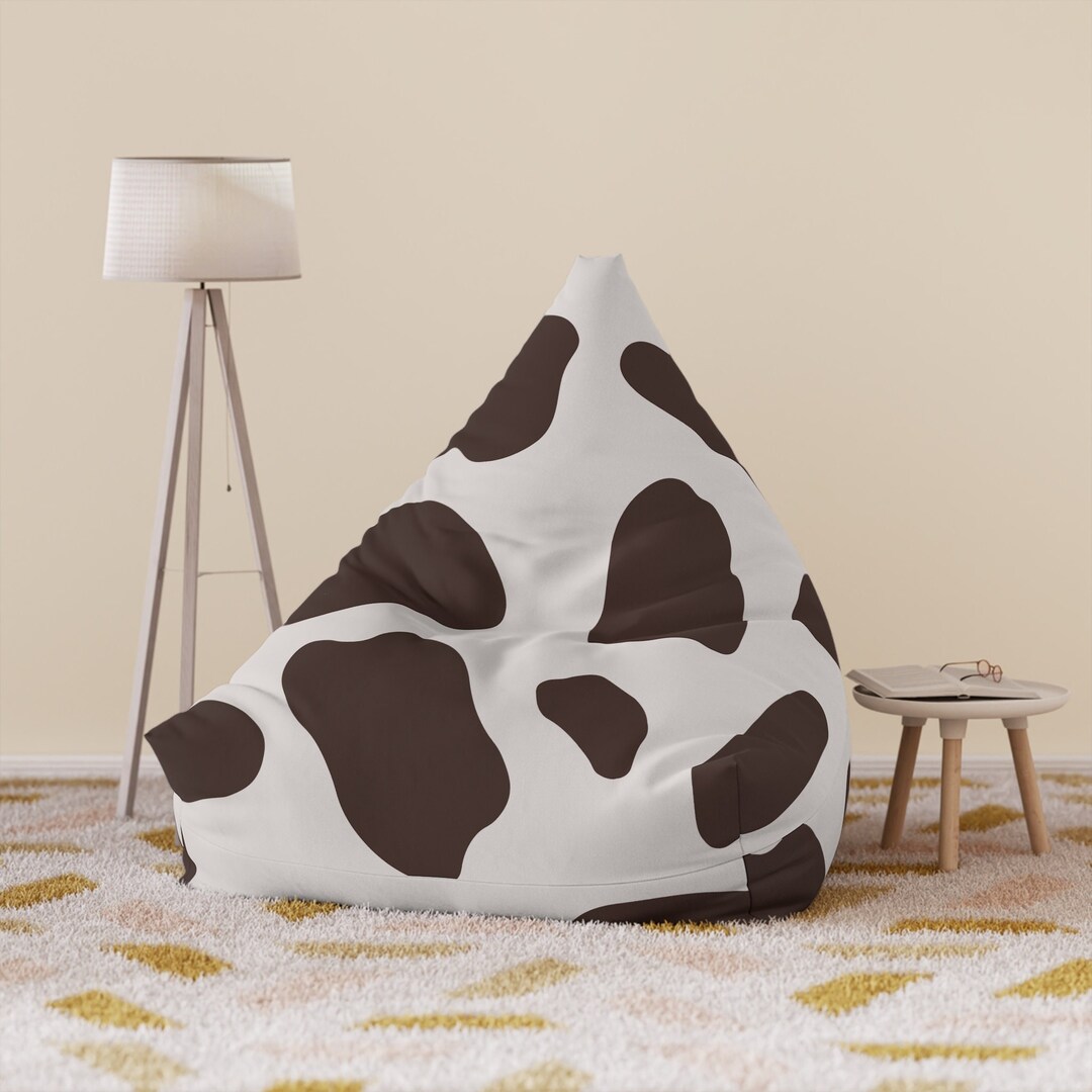 Cow Print Bean Bag Chair Cover Dorm Room Decor Chair Cover Retro Kids ...