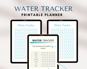 Water Tracker, Printable Monthly Water Tracker,water, Hydration Tracker ...