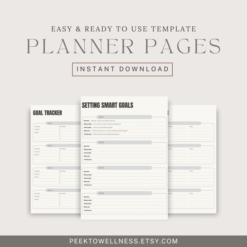 Goal Planner Printable, Goal Setting, Goal Tracker, Productivity ...