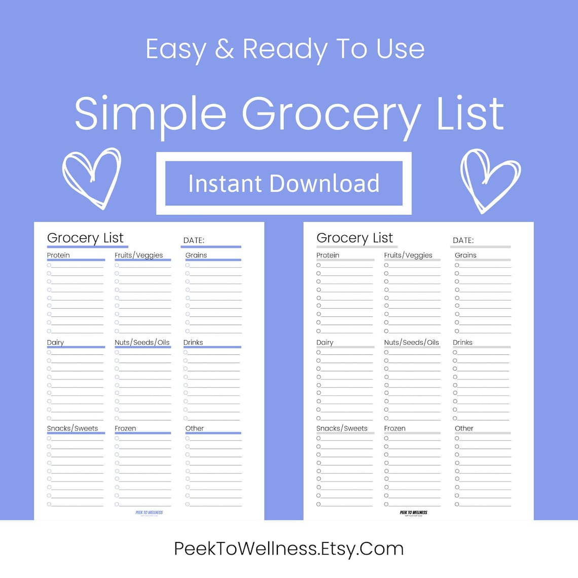 Simple Grocery List | Grocery Shopping, Food List, Meal Planning ...