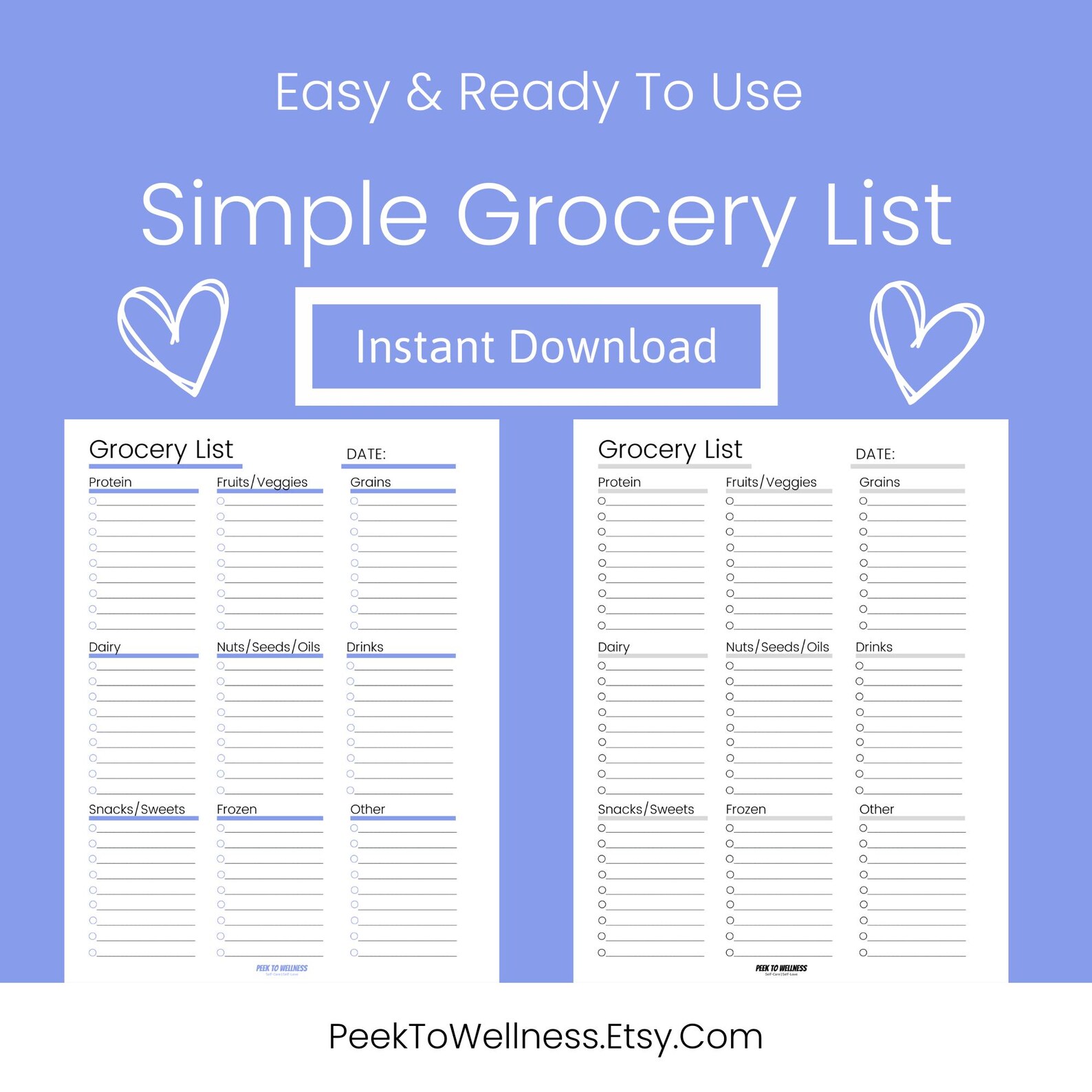 Simple Grocery List | Grocery Shopping, Food List, Meal Planning ...