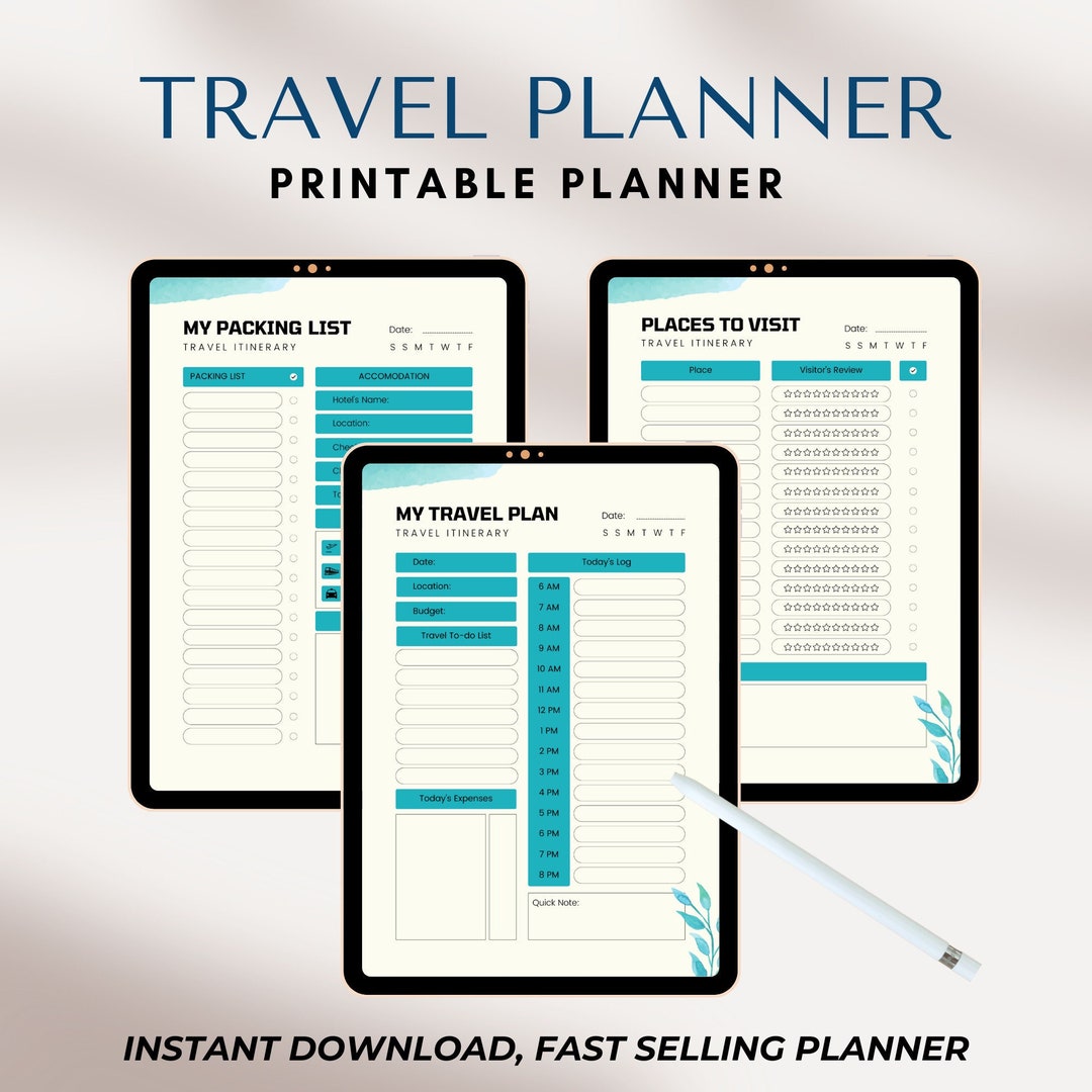 Travel Organizer A5, Planner and Journal, Trip Itinerary Plan, Family ...