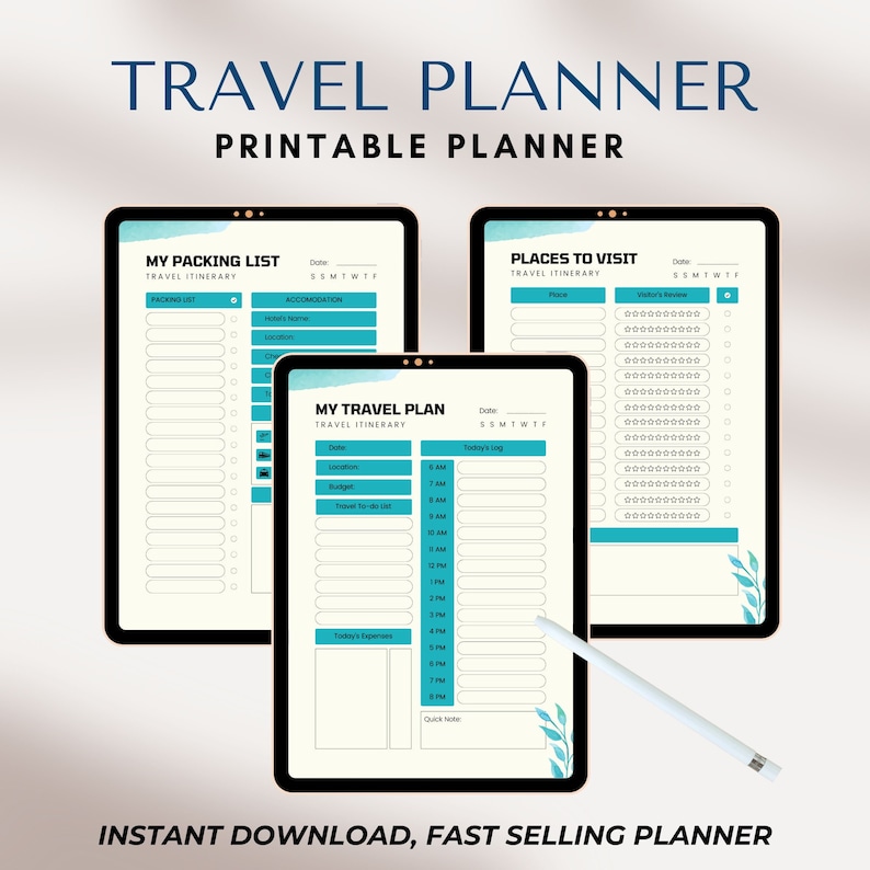 Travel Organizer A5, Planner and Journal, Trip Itinerary Plan, Family ...