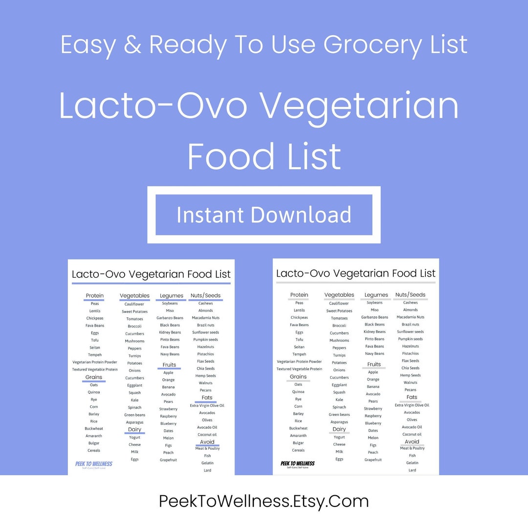 Lacto-ovo Vegetarian Food List, Plant-based, Health | Grocery Shopping ...
