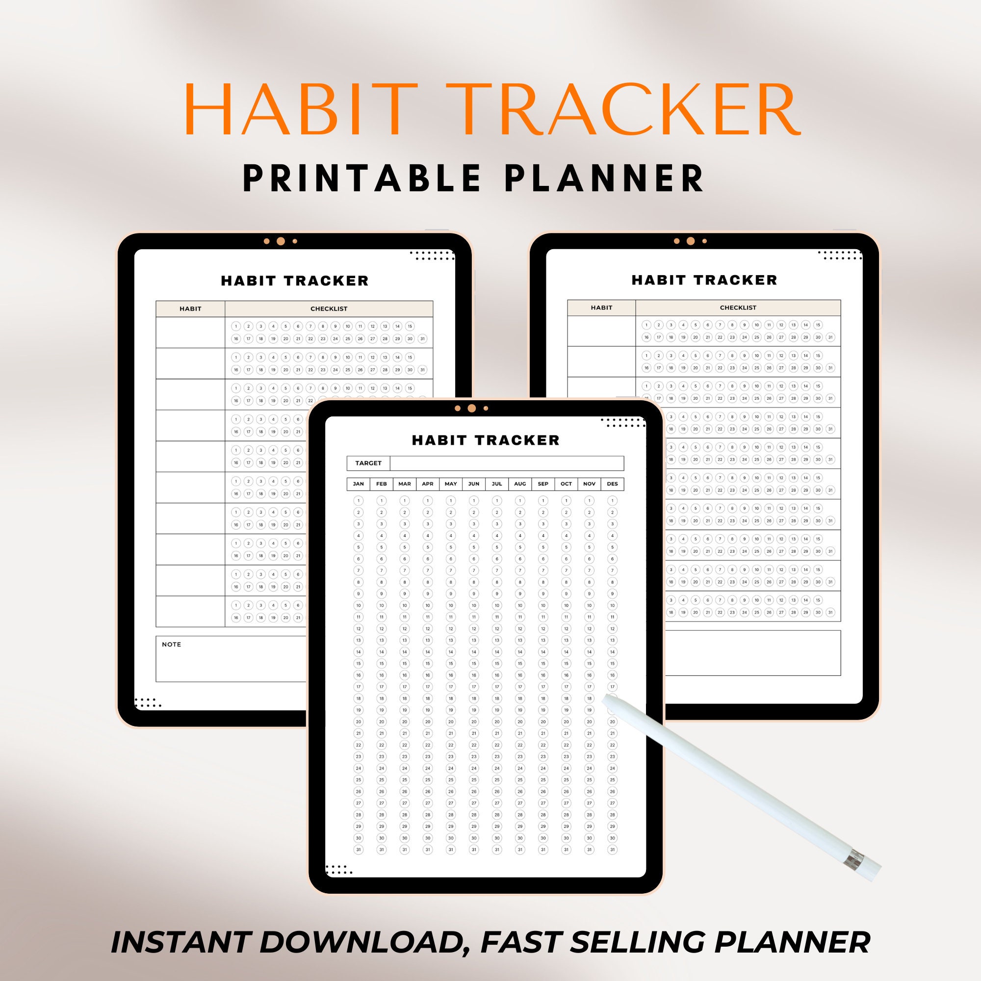 2024 Habit Tracker Printable,habit Tracker Digital Yearly, Monthly ...