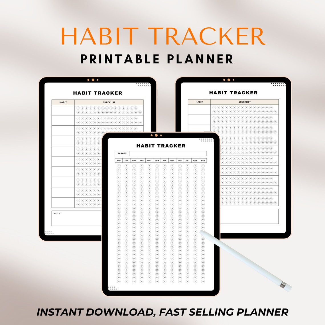2024 Habit Tracker Printable,habit Tracker Digital Yearly, Monthly ...