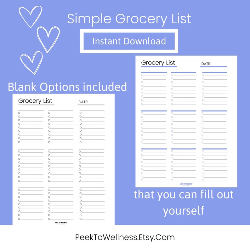 Simple Grocery List | Grocery Shopping, Food List, Meal Planning ...