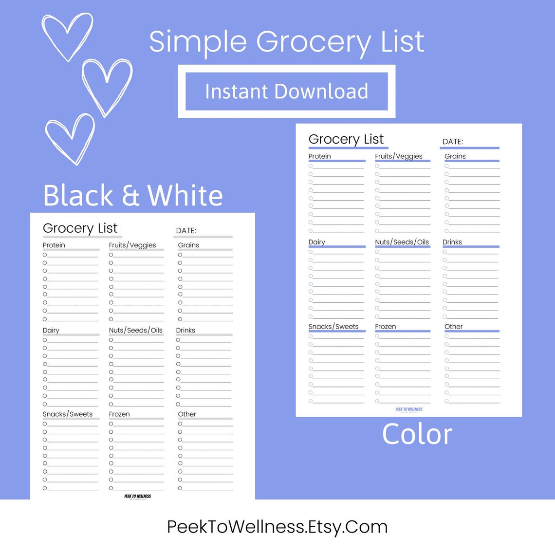 Simple Grocery List | Grocery Shopping, Food List, Meal Planning ...