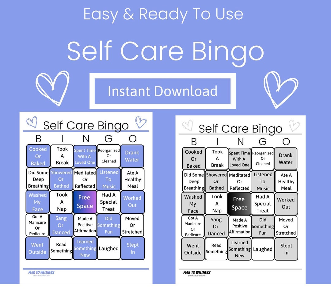 Self Care Bingo, Self Love, Mental Health, Wellness | Mindfulness, Self ...