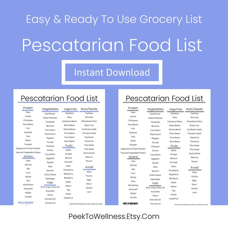 Pescatarian Food List, Plant-based, Vegetarian, Health | Grocery ...