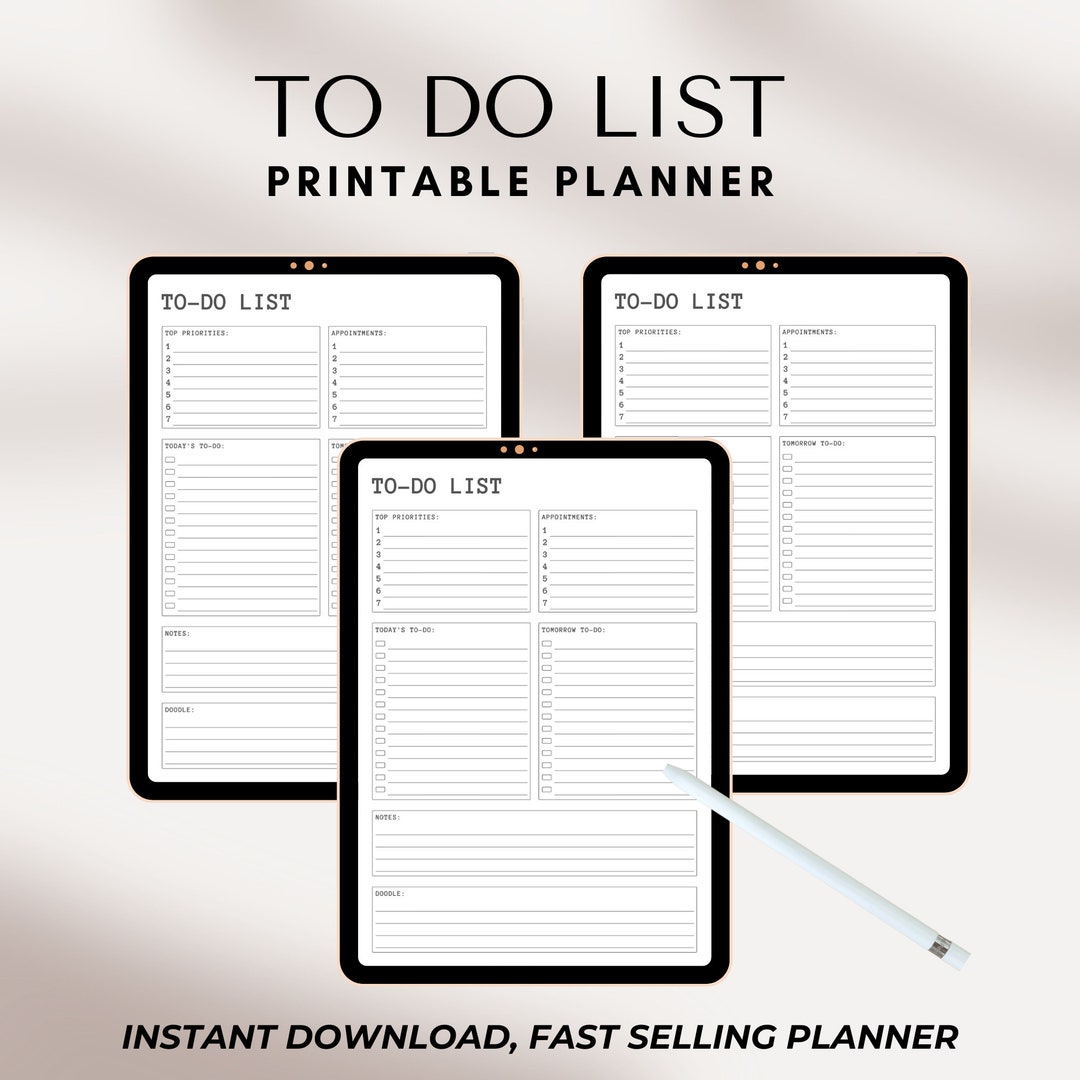 To Do List Printable to Do List Bundle to Do List Planner Page ...