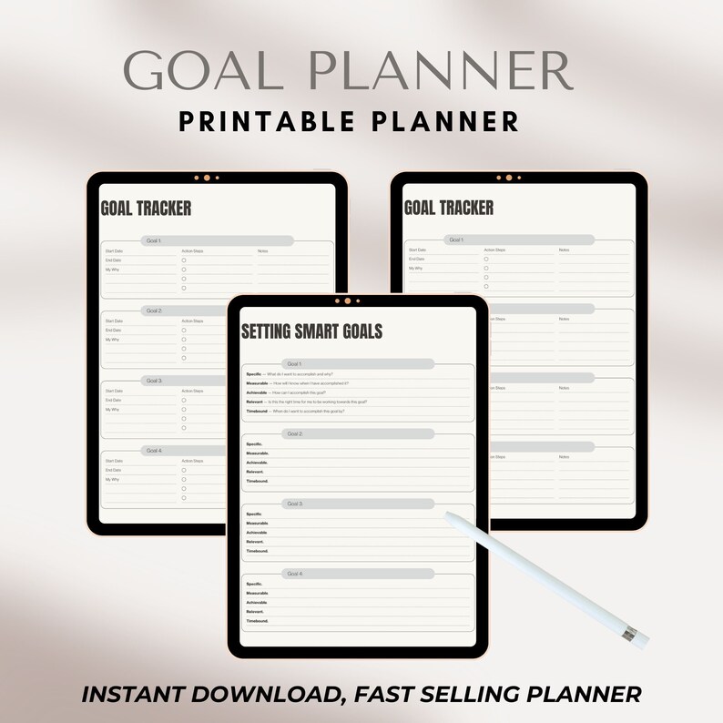 Goal Planner Printable, Goal Setting, Goal Tracker, Productivity ...