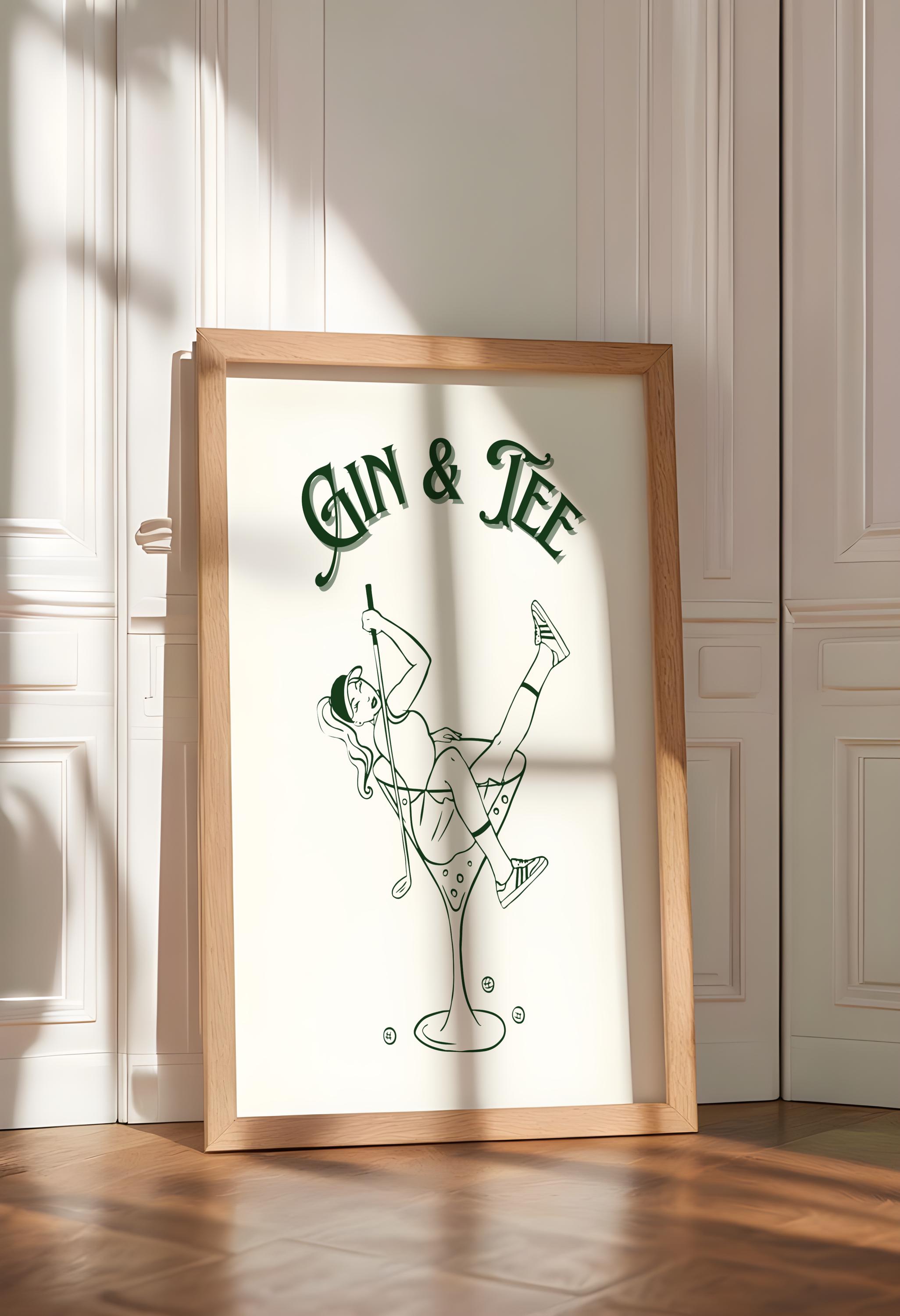 Gin and Tee Golf Wall Art - Funny Golf Poster, Cocktail & Golf Print ...