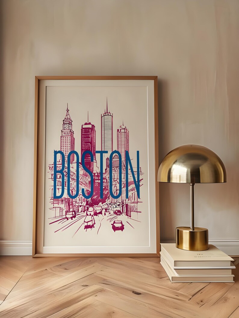 BOSTON Skyline Poster - Boston Wall Art, Boston Posters, Boston Skyline ...