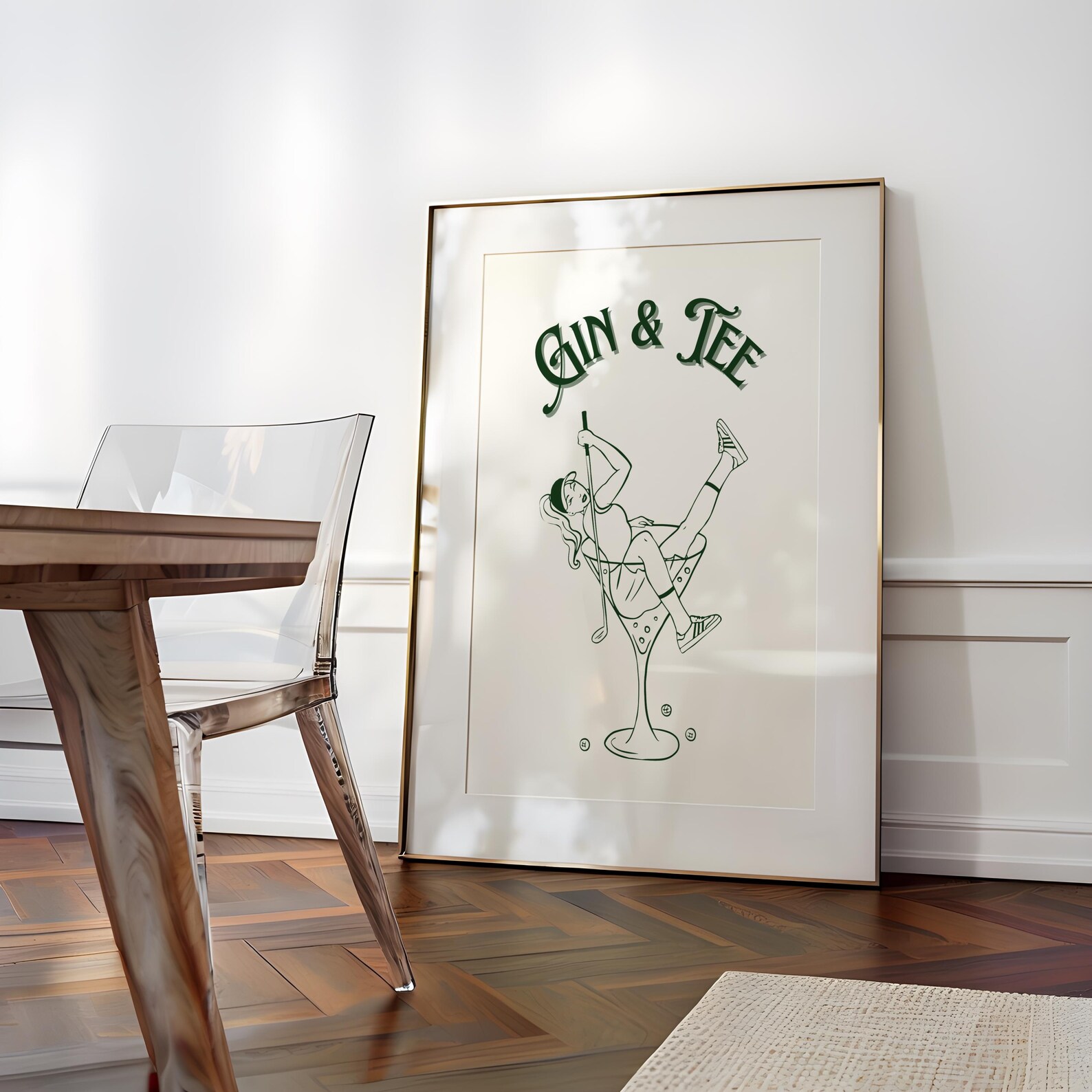 Gin and Tee Golf Wall Art - Funny Golf Poster, Cocktail & Golf Print ...