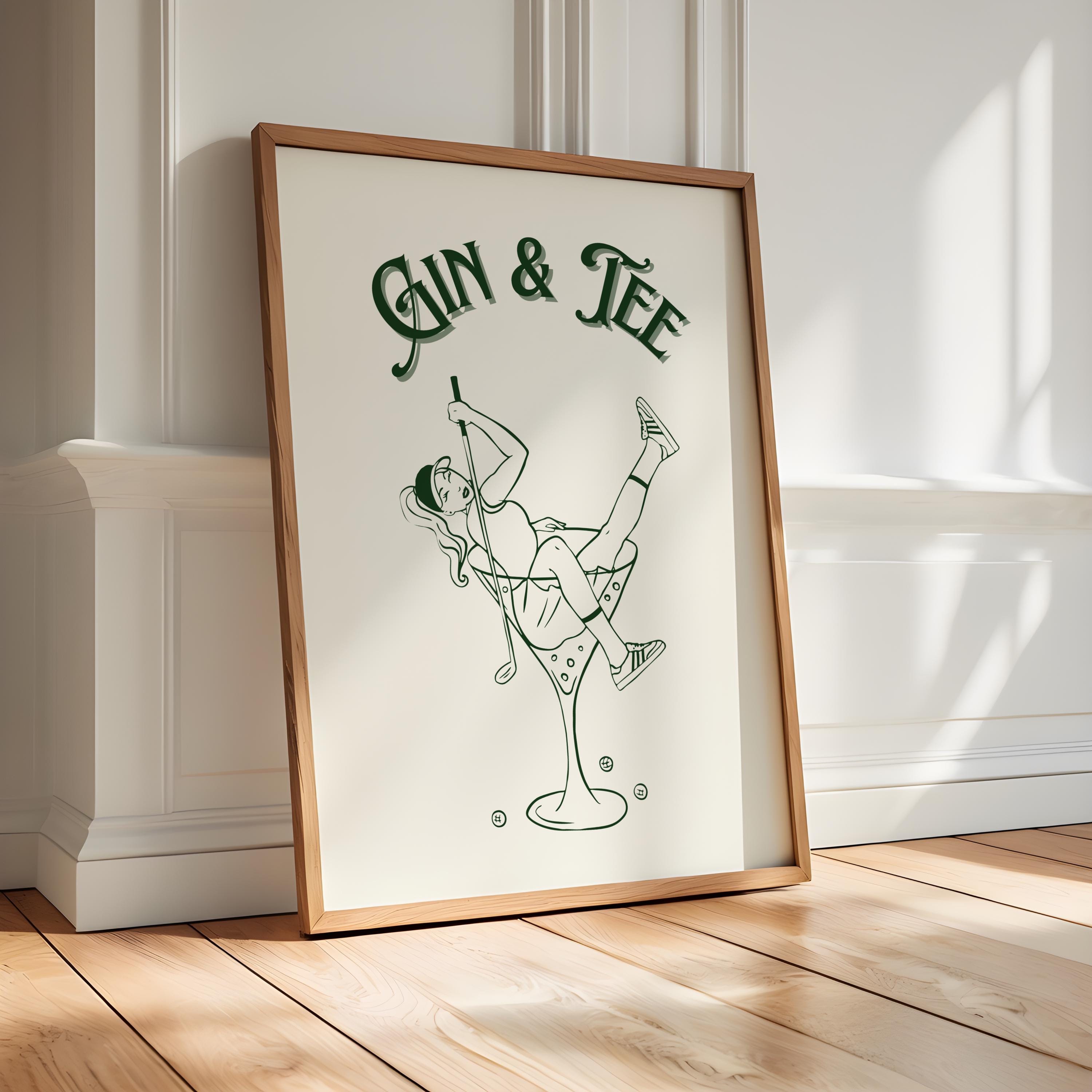 Gin and Tee Golf Wall Art - Funny Golf Poster, Cocktail & Golf Print ...