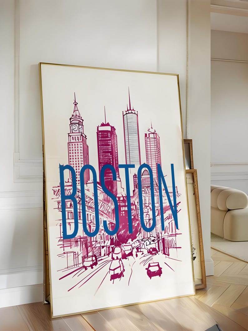 BOSTON Skyline Poster - Boston Wall Art, Boston Posters, Boston Skyline ...