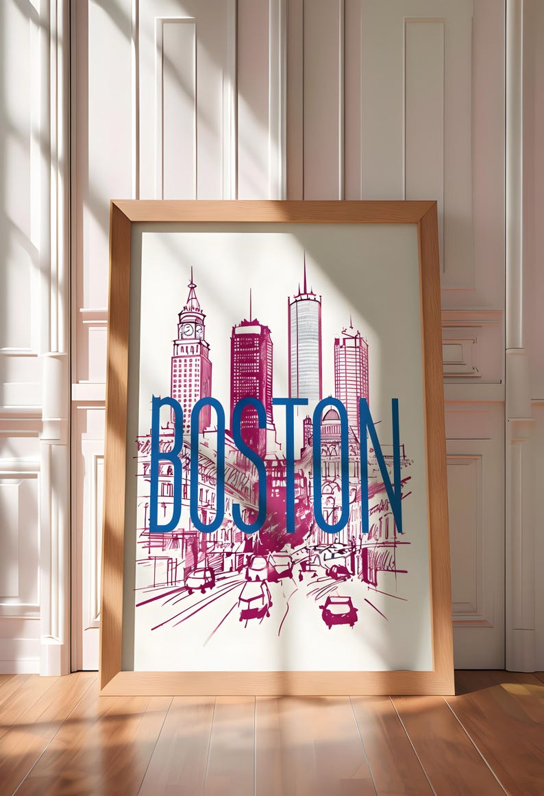BOSTON Skyline Poster - Boston Wall Art, Boston Posters, Boston Skyline ...