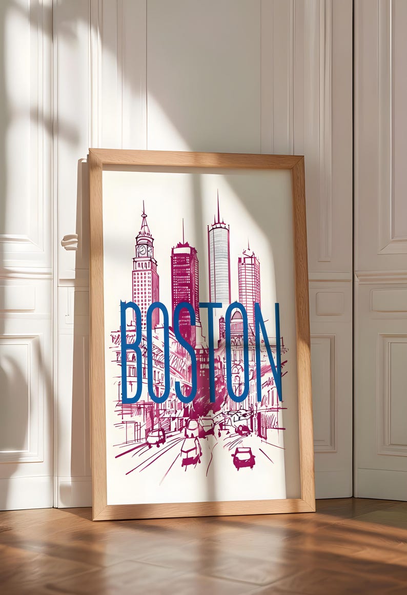BOSTON Skyline Poster - Boston Wall Art, Boston Posters, Boston Skyline ...