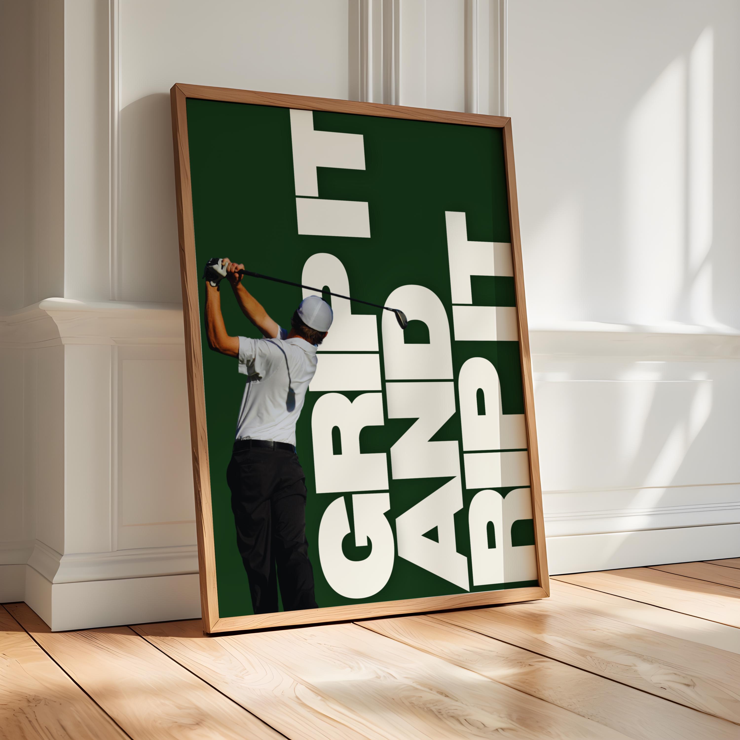 Golf Wall Art - Green Digital Golf Fan Poster Gift, Modern Sports Decor ...