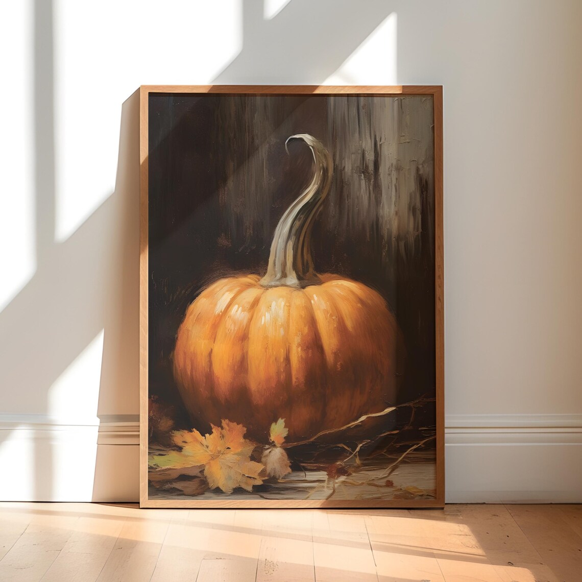 Pumpkin Printable Art, Rustic Fall Wall Decor, Vintage Fall Wall Decor ...